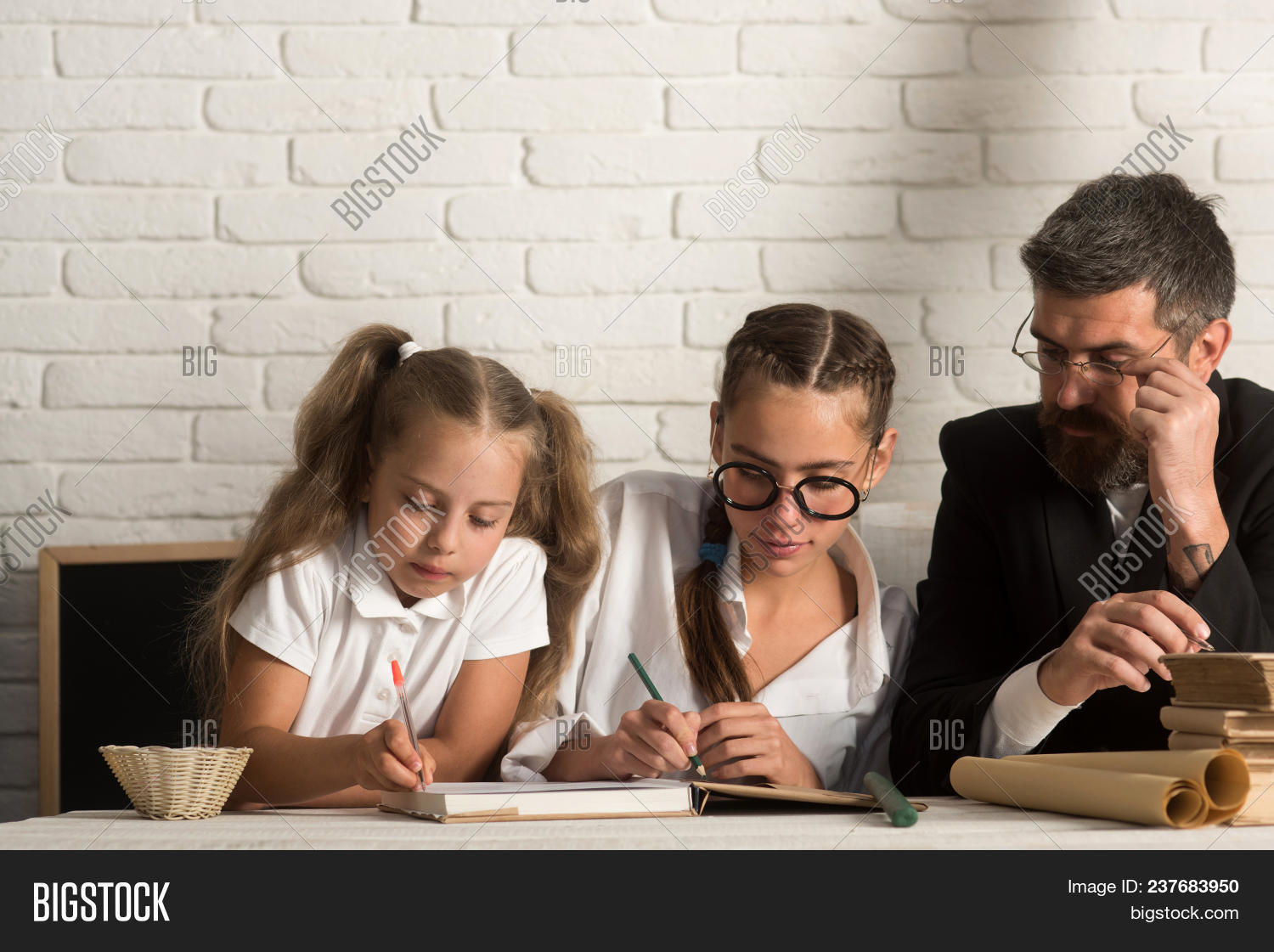 Father Helps Children Image & Photo (Free Trial) | Bigstock