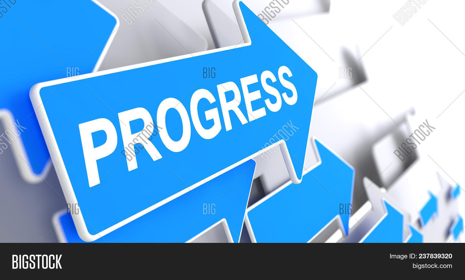 Progress, Text On Blue Image & Photo (Free Trial) | Bigstock