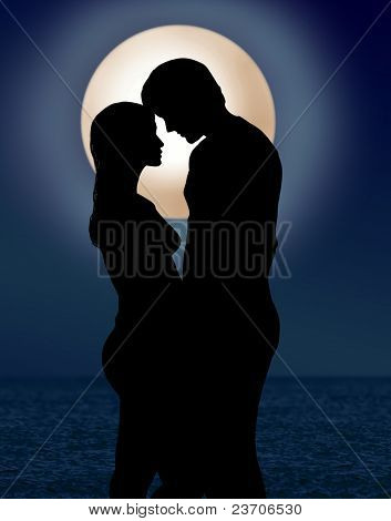 Couple Under Moonlight Image & Photo (Free Trial) | Bigstock