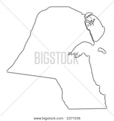 Kuwait Outline Map Image & Photo (Free Trial) | Bigstock