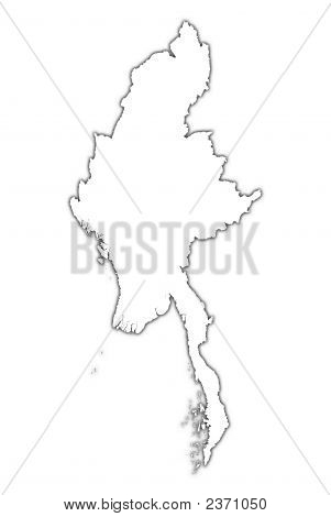 Burma Outline Map Image & Photo (Free Trial) | Bigstock