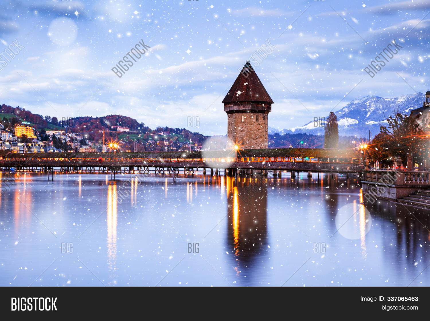 Snowfall Over Image & Photo (Free Trial) | Bigstock