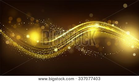 Gold Sparkle Wave On Vector & Photo (Free Trial) | Bigstock
