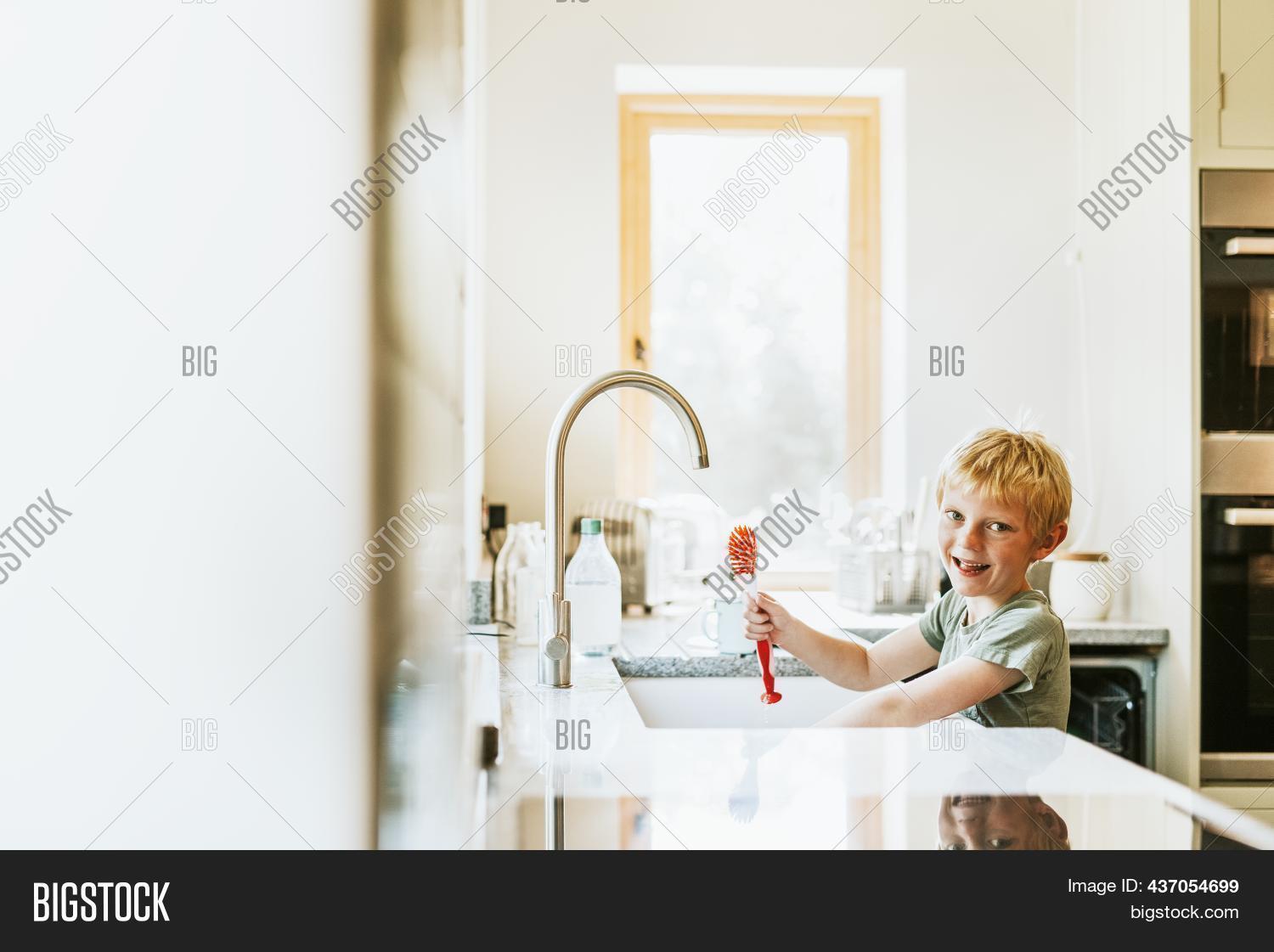 Boy Washing Dishes, Image & Photo (Free Trial) | Bigstock