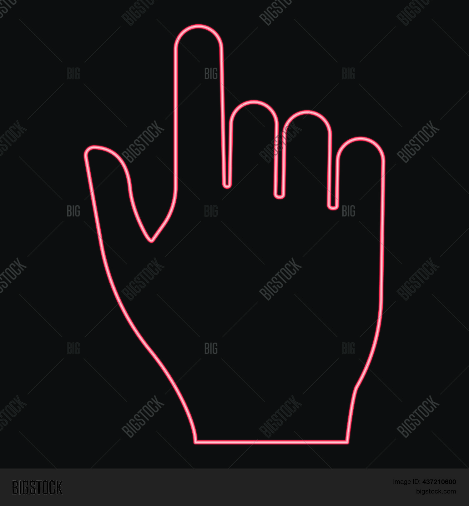 Neon Pointing Hand Vector & Photo (Free Trial) | Bigstock