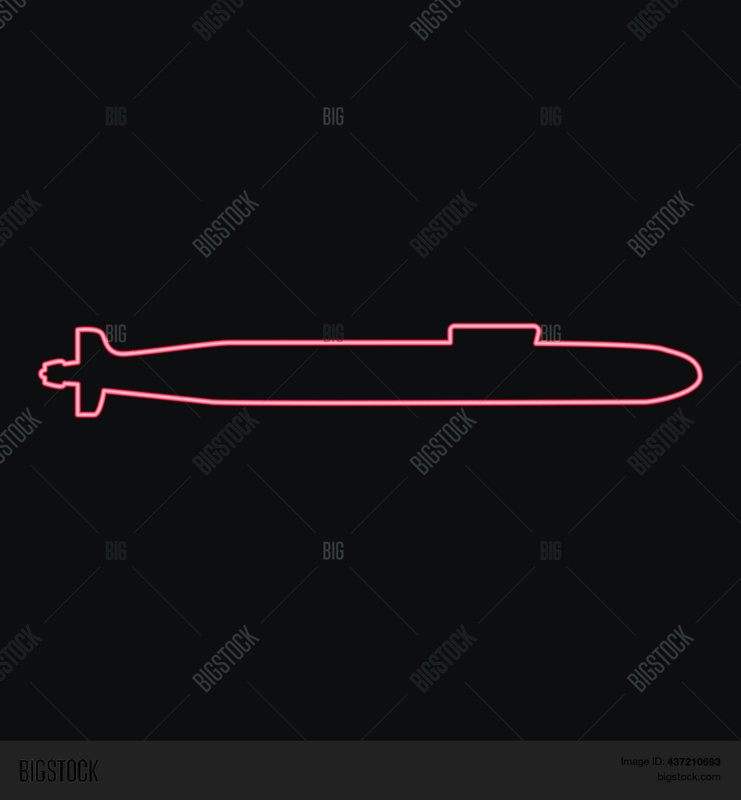 Neon Submarine Red Vector & Photo (Free Trial) | Bigstock