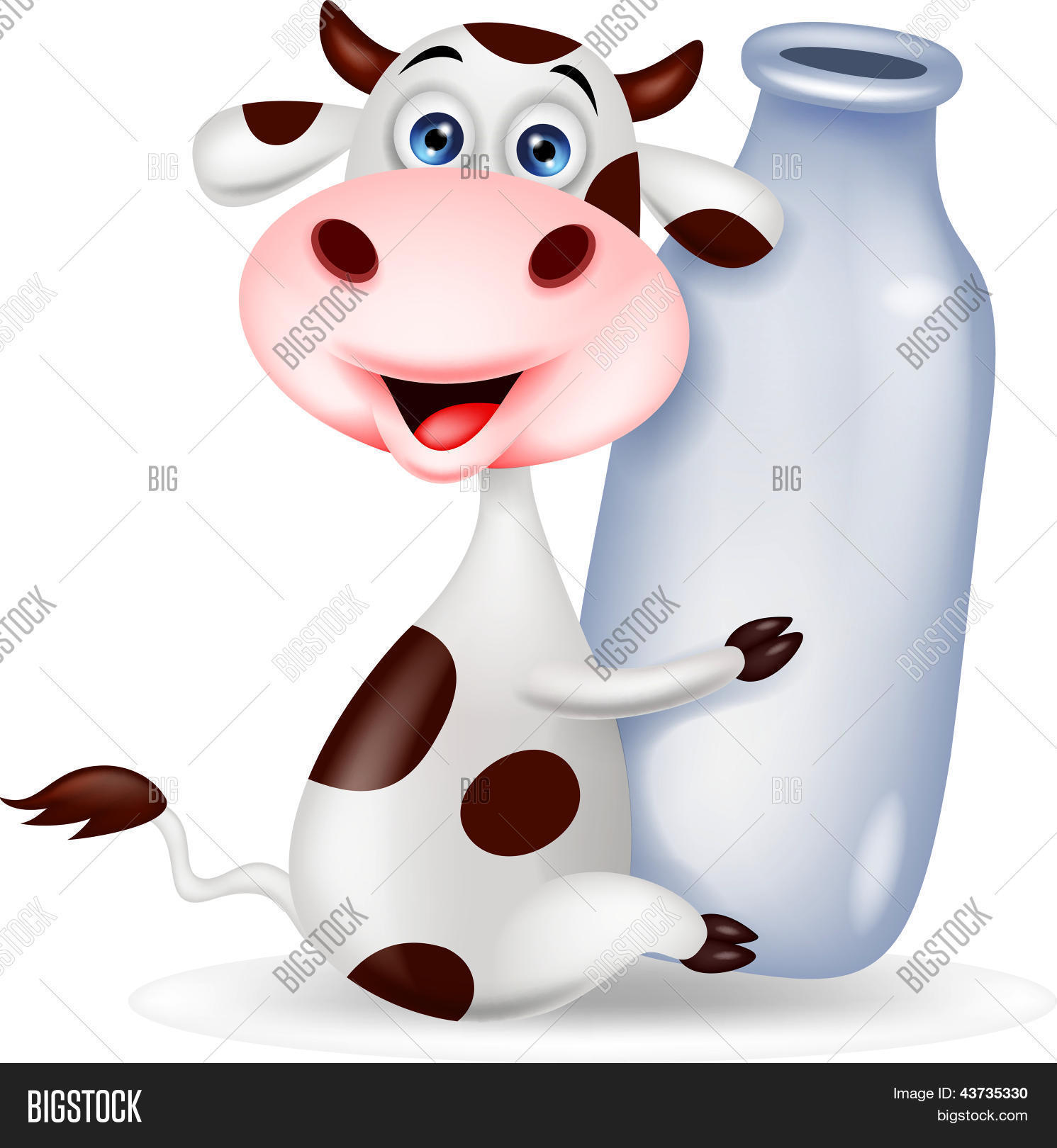 Cute Cow Cartoon Milk Vector & Photo (Free Trial) | Bigstock