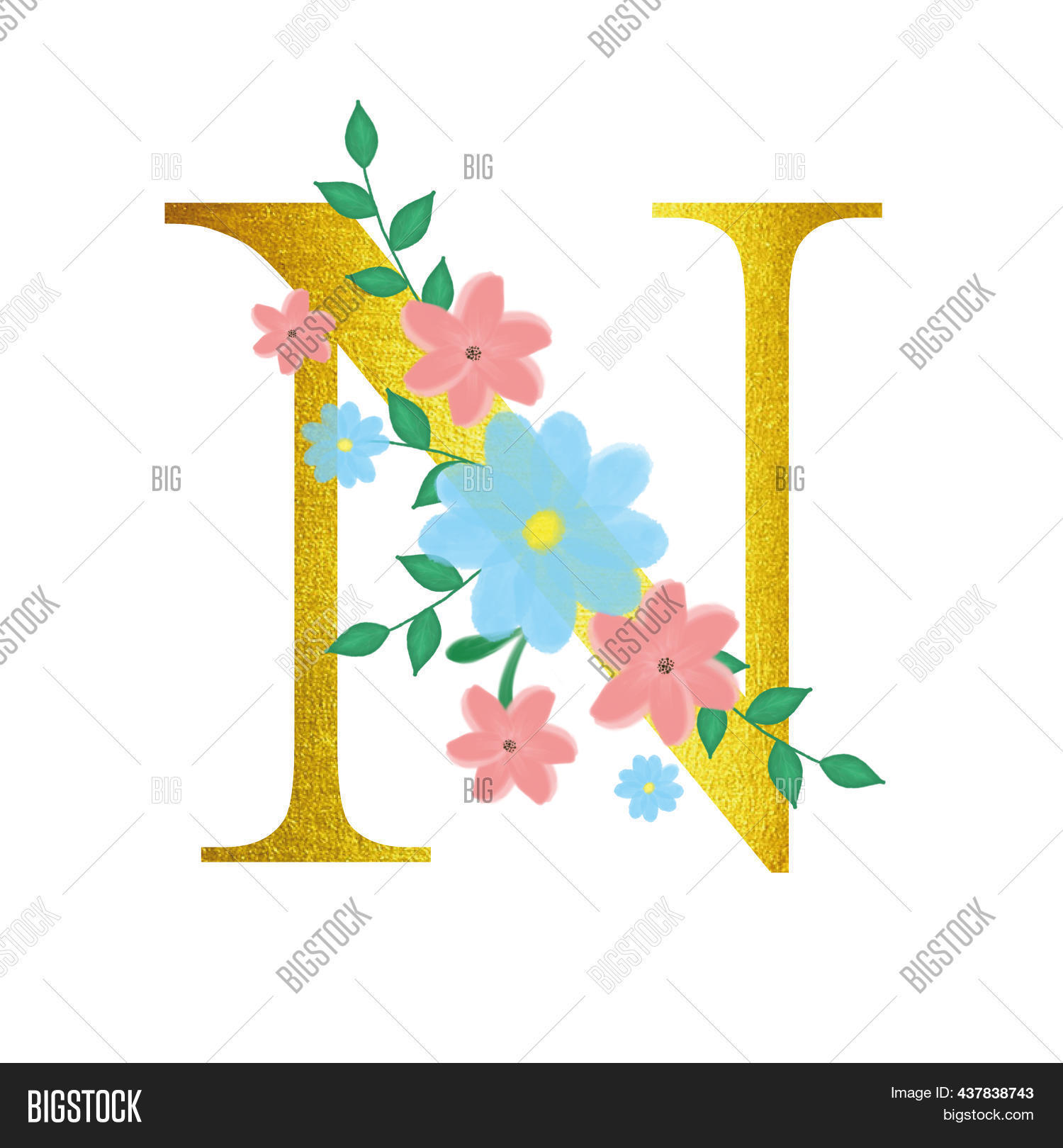 Floral Alphabet Golden Image & Photo (Free Trial) | Bigstock
