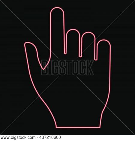 Neon Pointing Hand Vector & Photo (Free Trial) | Bigstock