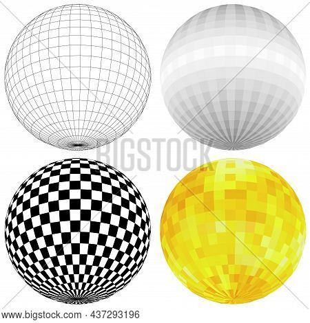 Set Four Disco Balls Vector & Photo (Free Trial) | Bigstock