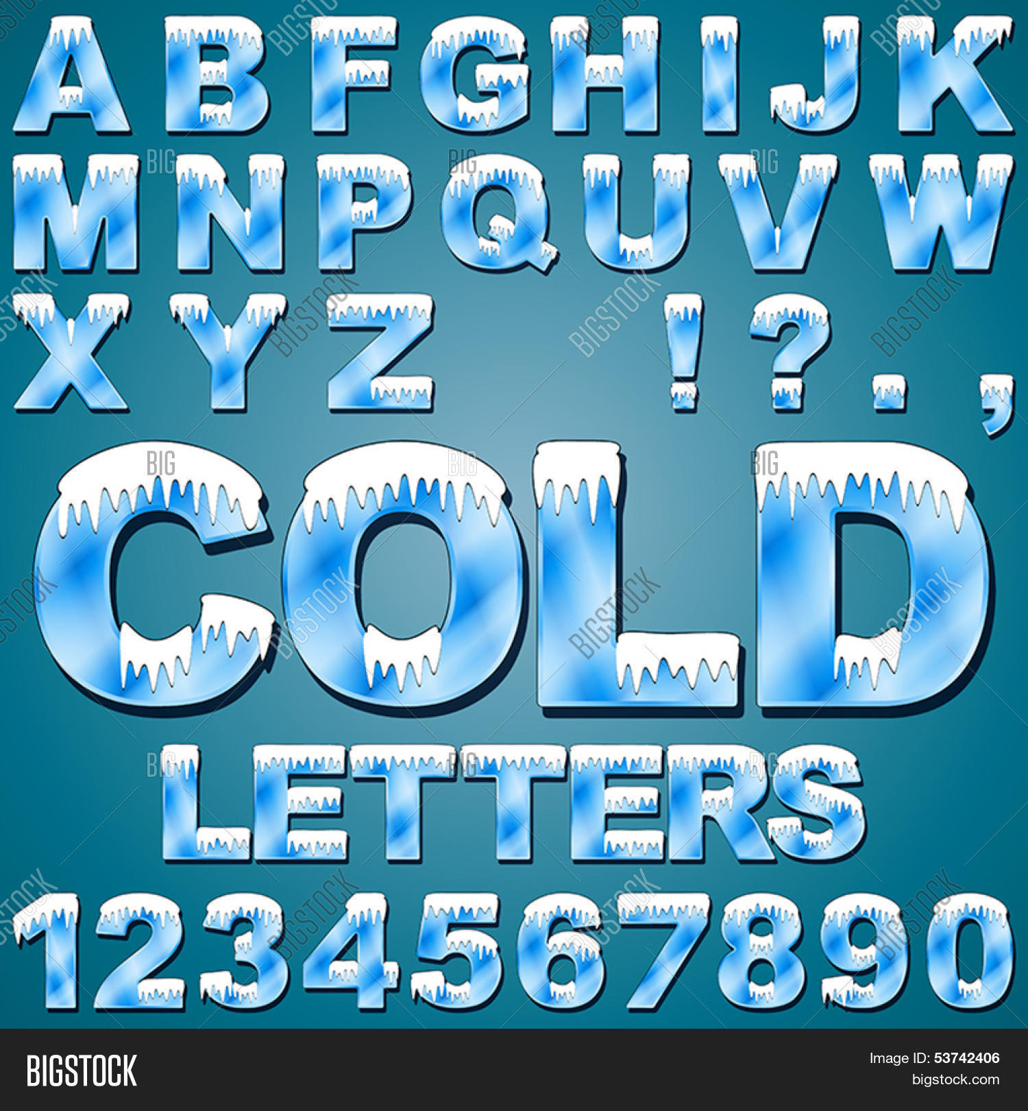 Alphabet Set Cold Vector & Photo (Free Trial) | Bigstock