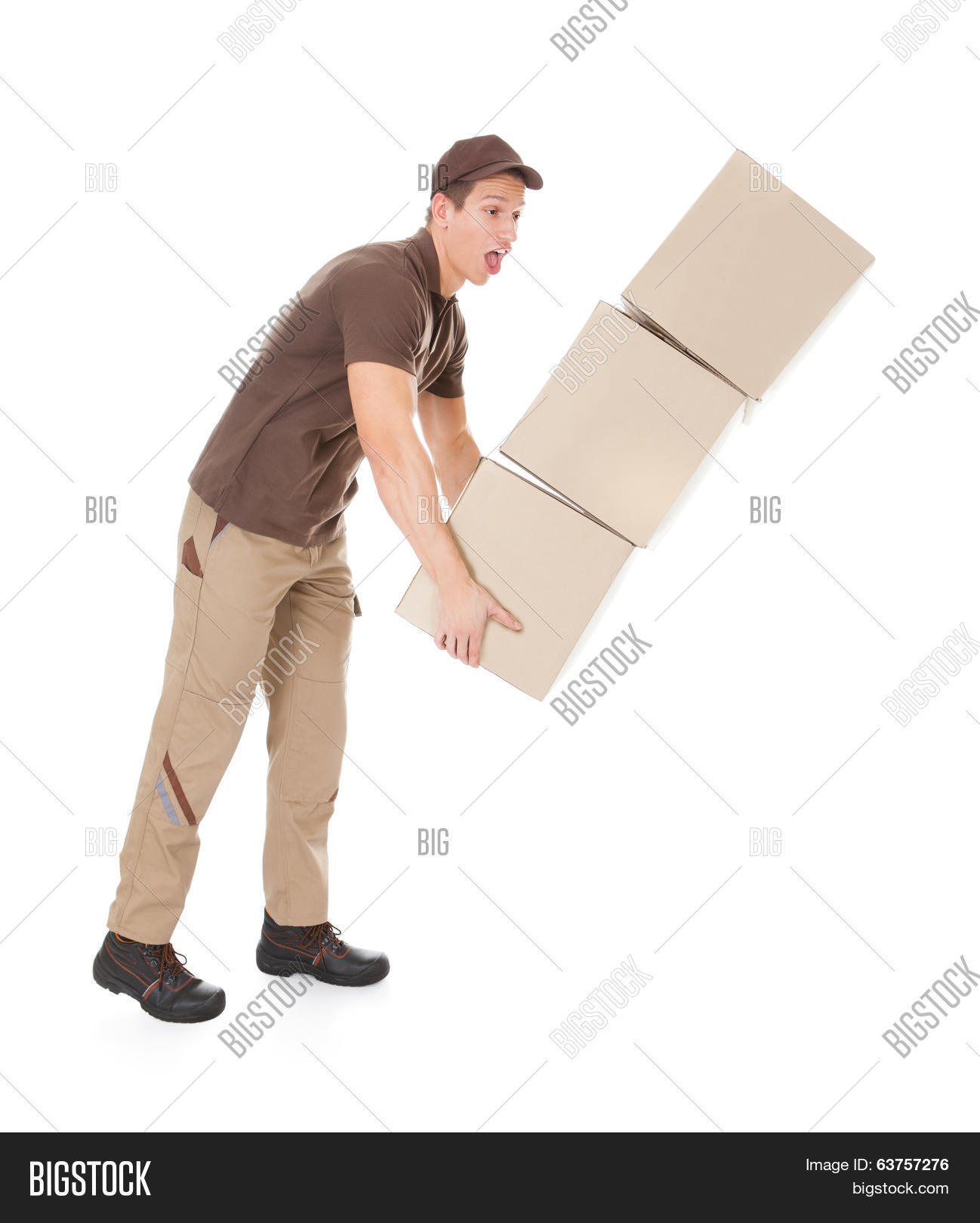 Delivery Man Falling Image & Photo (Free Trial) | Bigstock