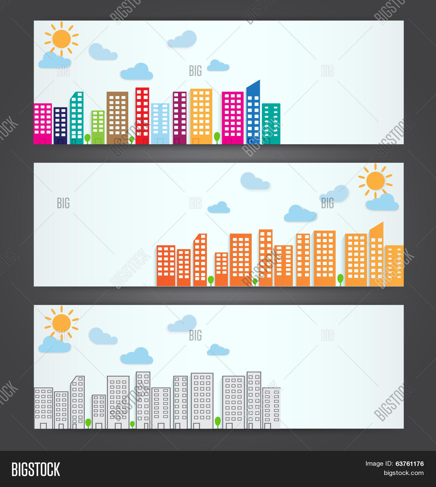 Set City Banners Image & Photo (Free Trial) | Bigstock