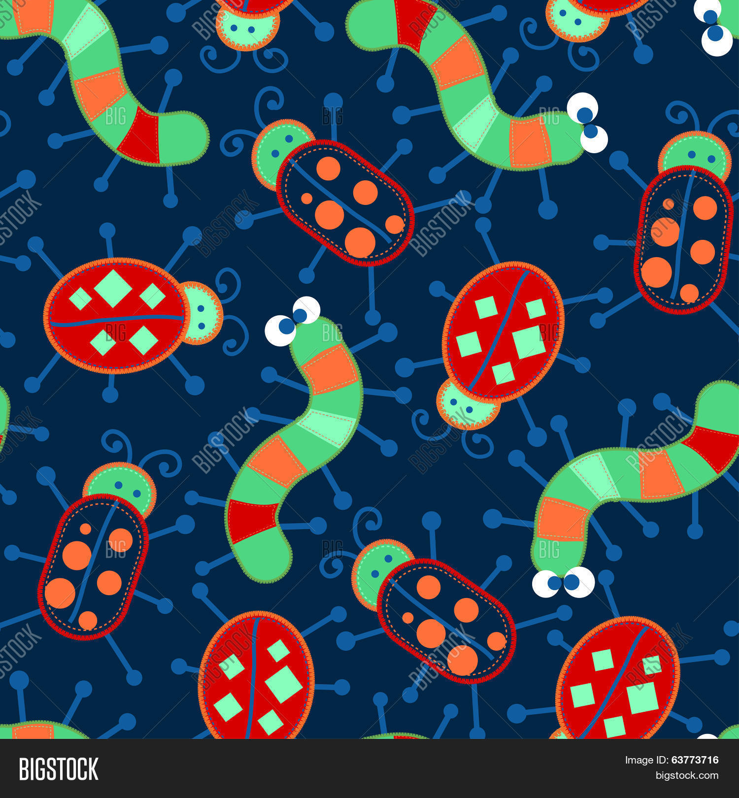 3 Cute Bugs Seamless Vector & Photo (Free Trial) | Bigstock
