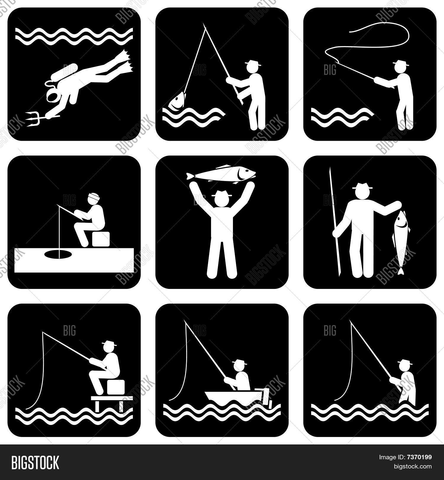 Fishing Icons Vector & Photo (Free Trial) | Bigstock