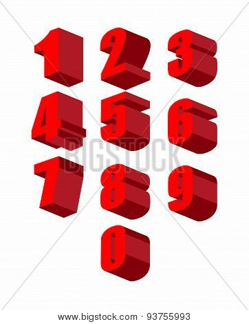 Set 3D Red Numbers Vector & Photo (Free Trial) | Bigstock