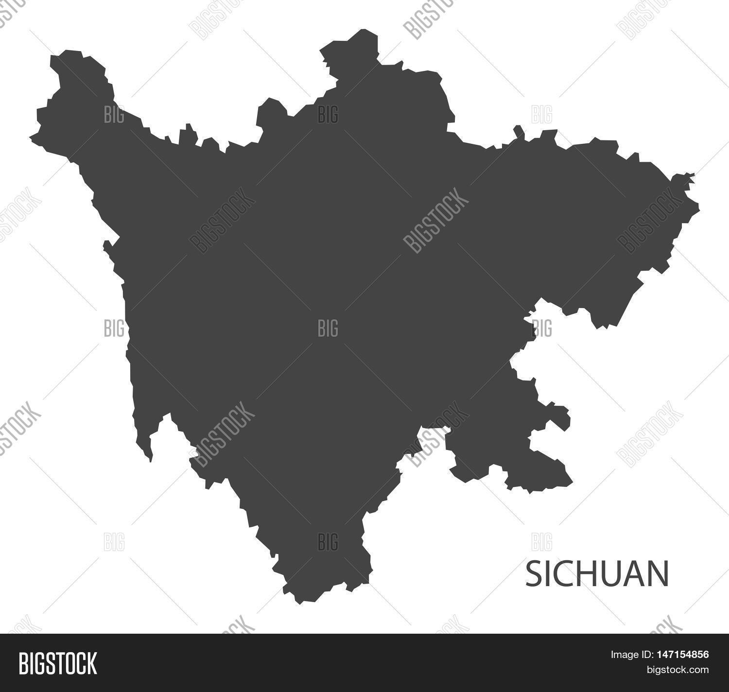 Sichuan China Map Vector & Photo (Free Trial) | Bigstock