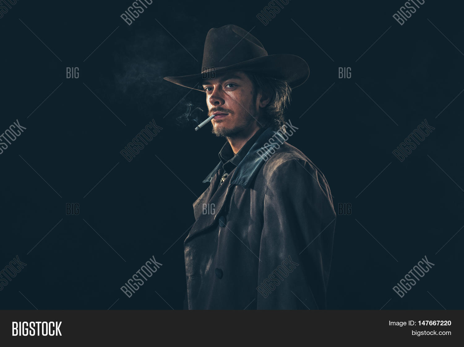 Retro Cowboy Smoking Image & Photo (Free Trial) | Bigstock
