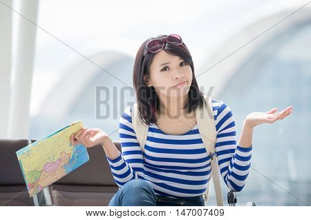 Beauty Woman Take Map Image & Photo (Free Trial) | Bigstock