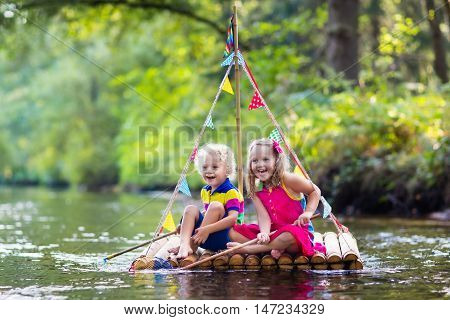 Kids On Wooden Raft Image & Photo (Free Trial) | Bigstock