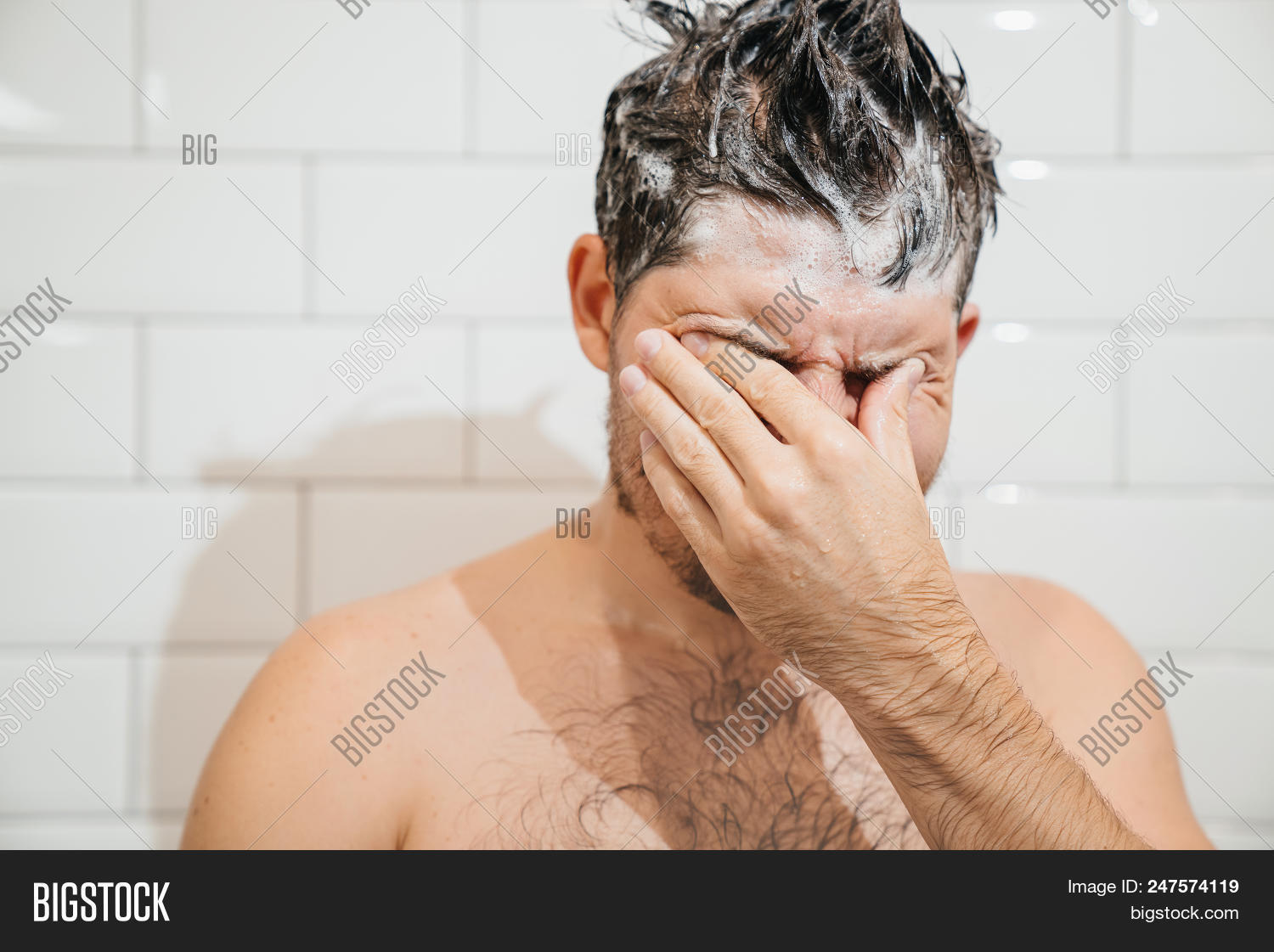 Soap Fell Into My Eyes Image & Photo (Free Trial) | Bigstock
