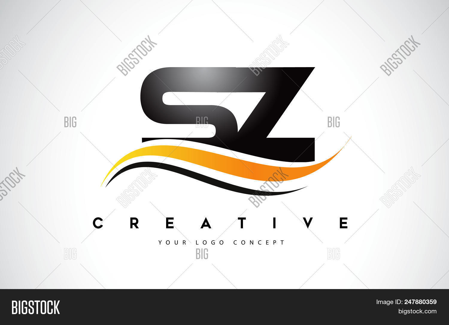 Sz S Z Swoosh Letter Vector & Photo (Free Trial) | Bigstock