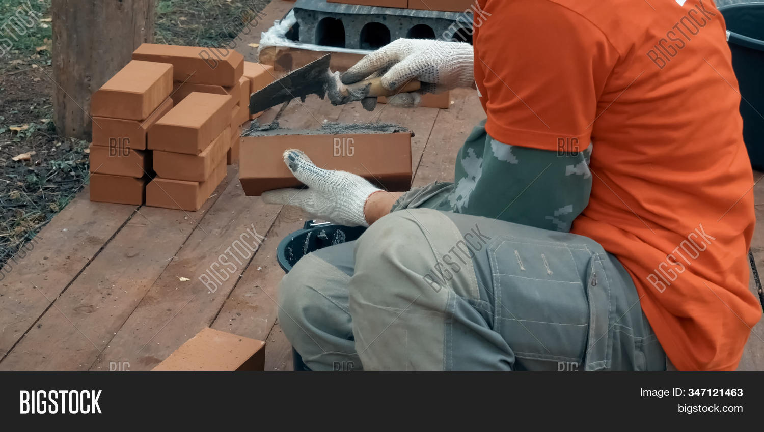 Man Builds Brick Wall Image & Photo (Free Trial) | Bigstock