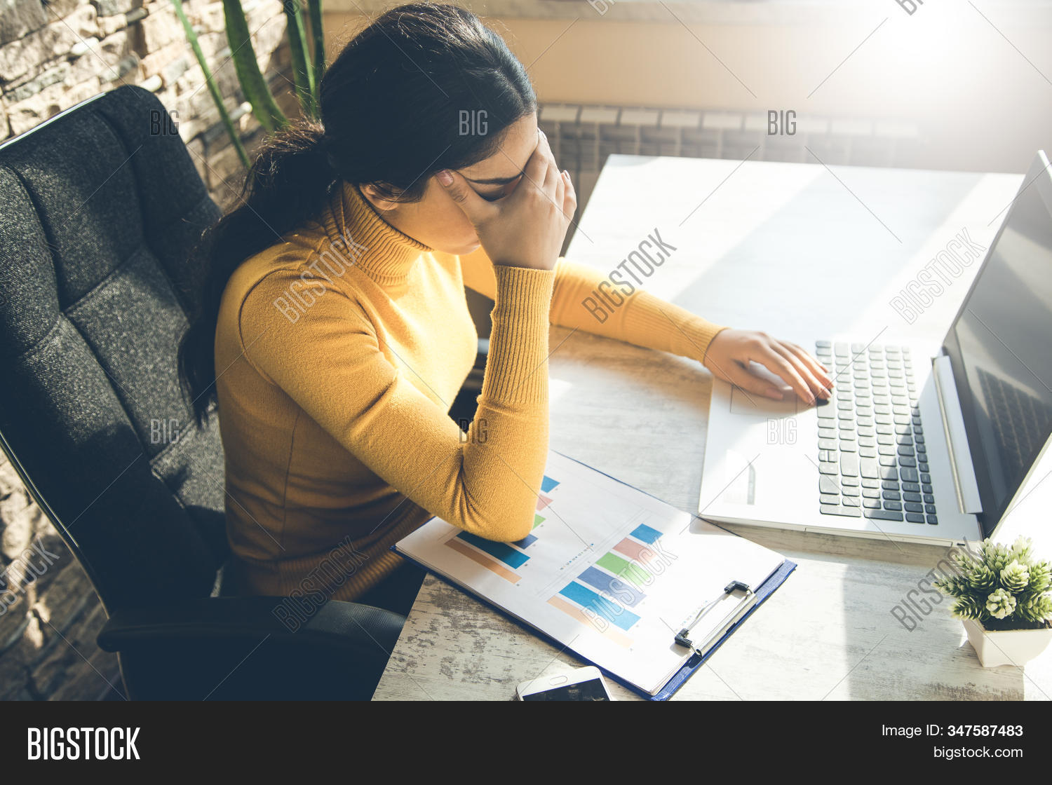 Sad Young Woman Office Image & Photo (Free Trial) | Bigstock