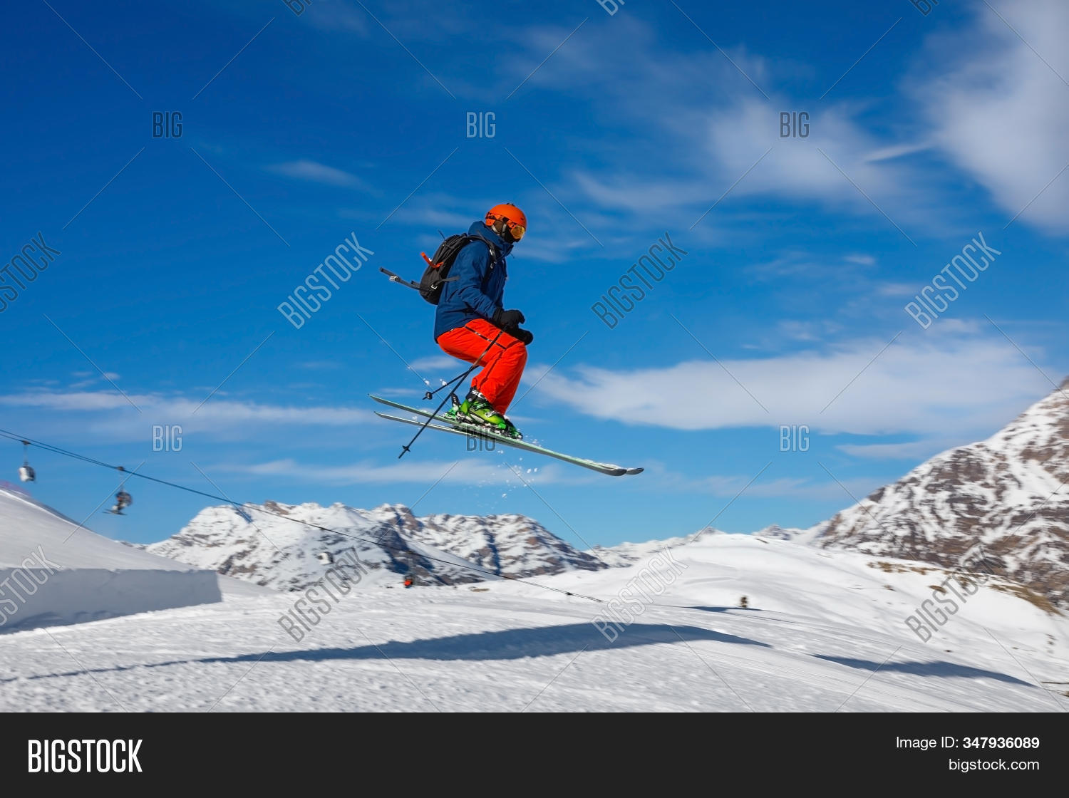 Male Skier Jumps Snow Image & Photo (Free Trial) | Bigstock