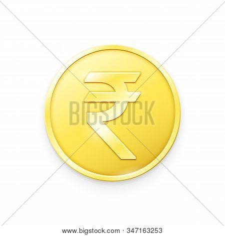 Gold Coin Rupee Sign Vector & Photo (Free Trial) | Bigstock