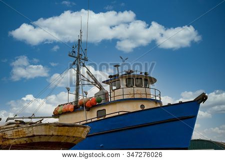 Old Blue Tugboat Dry Image & Photo (Free Trial) | Bigstock