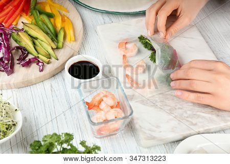 Rice Paper Rolls Images, Illustrations & Vectors (Free) - Bigstock