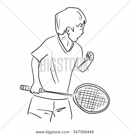 Boy Playing Badminton Vector & Photo (Free Trial) | Bigstock