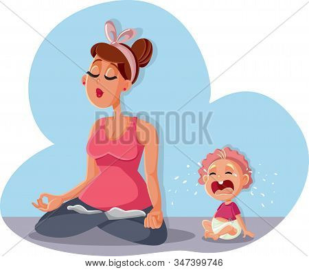 Zen Mom Relaxing Yoga Vector & Photo (Free Trial) | Bigstock