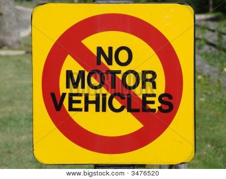 No Motor Vehicles Sign Image & Photo (Free Trial) | Bigstock
