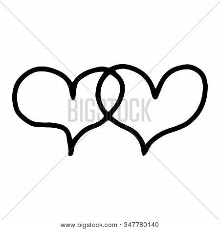 2 Overlapping Hearts Vector & Photo (Free Trial) | Bigstock