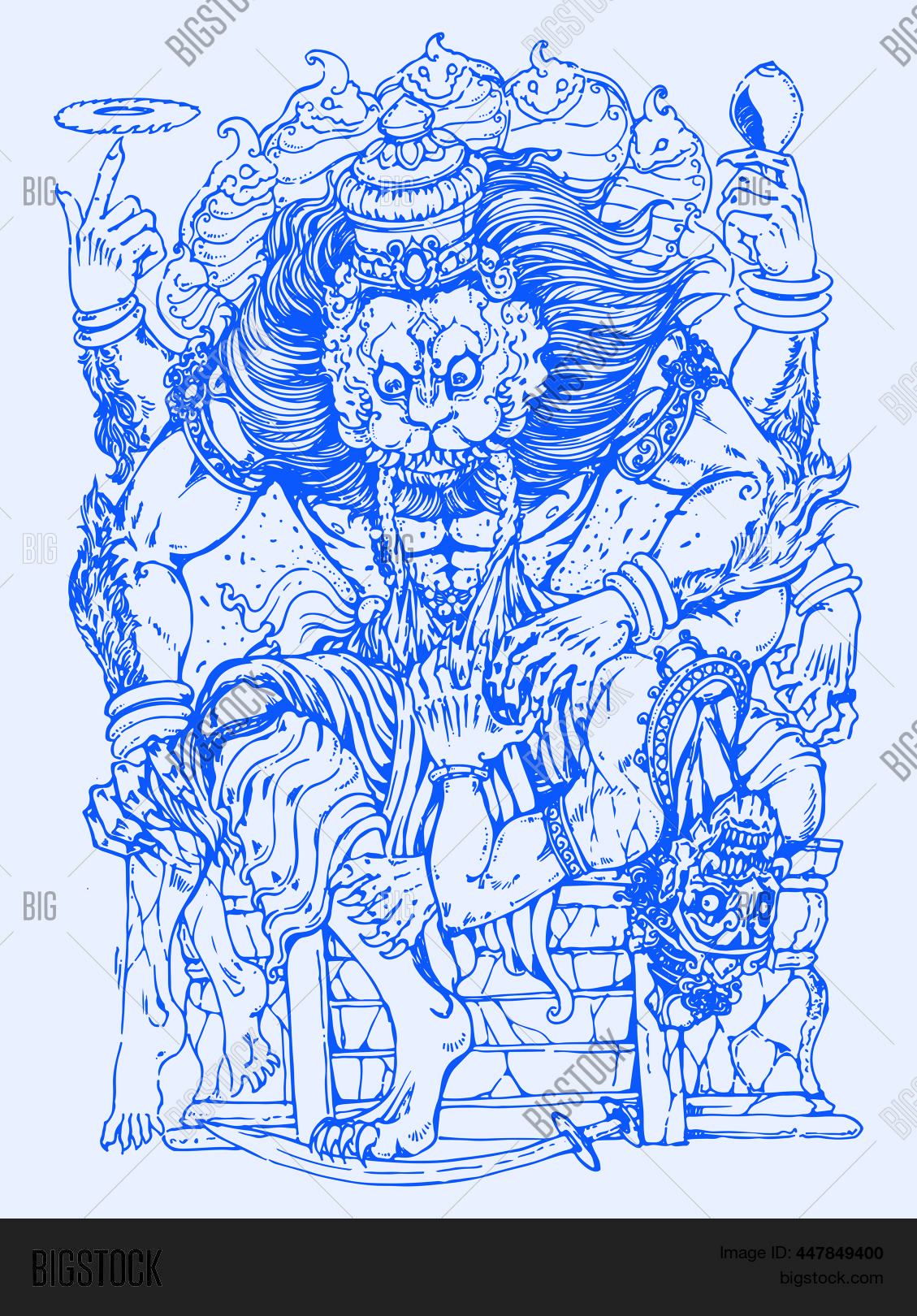Sketch Hindu God Lord Vector & Photo (Free Trial) | Bigstock