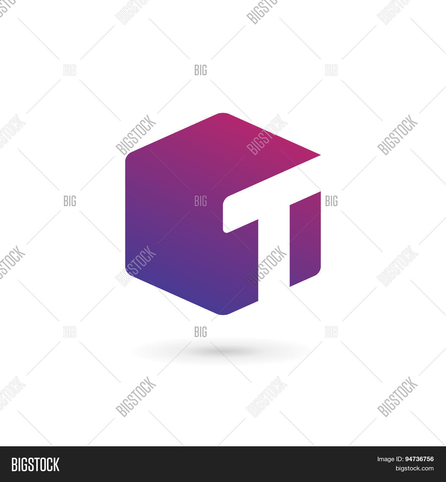 Letter T Cube Logo Vector & Photo (Free Trial) | Bigstock