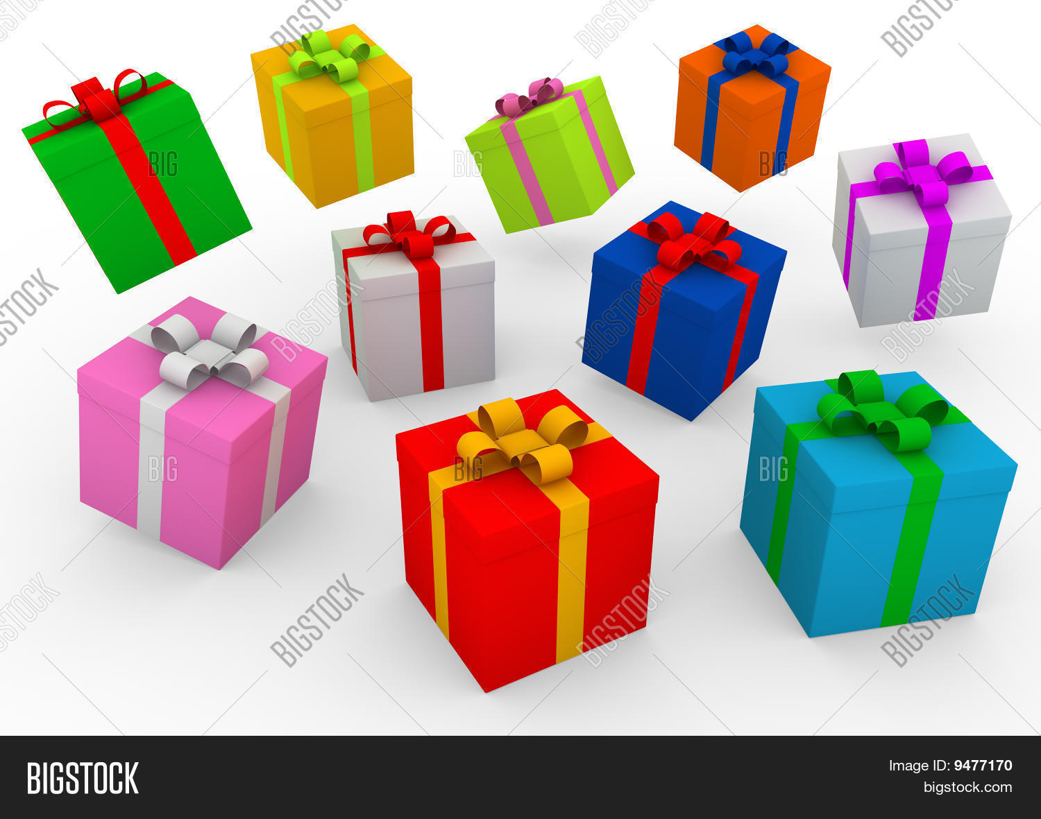 3d Gift Boxes Colorful Image & Photo (Free Trial) | Bigstock