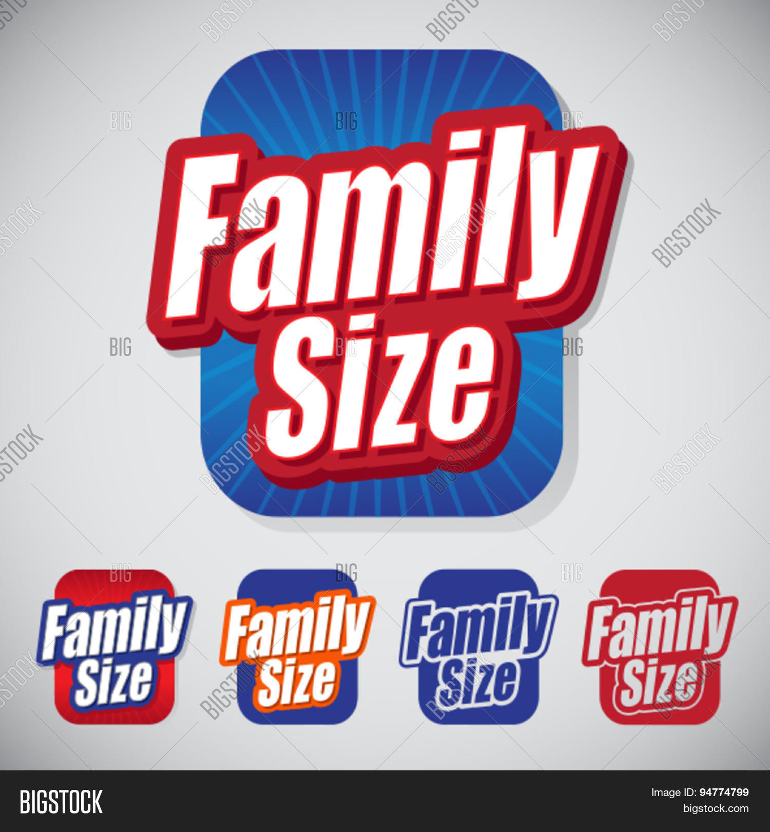 Family Size Icon Seal Vector & Photo (Free Trial) | Bigstock