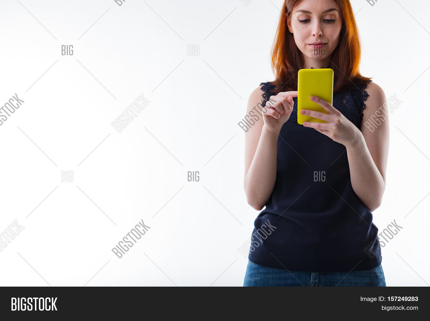 Woman Texting Her Image & Photo (Free Trial) | Bigstock
