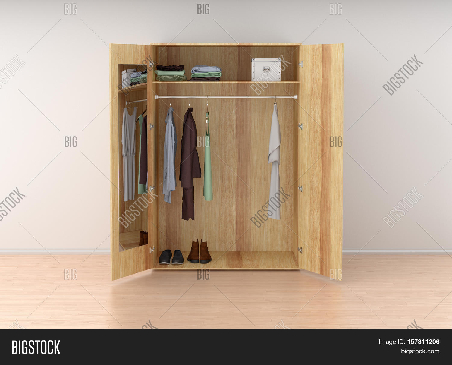 Open Wardrobe Isolated Image & Photo (Free Trial) | Bigstock