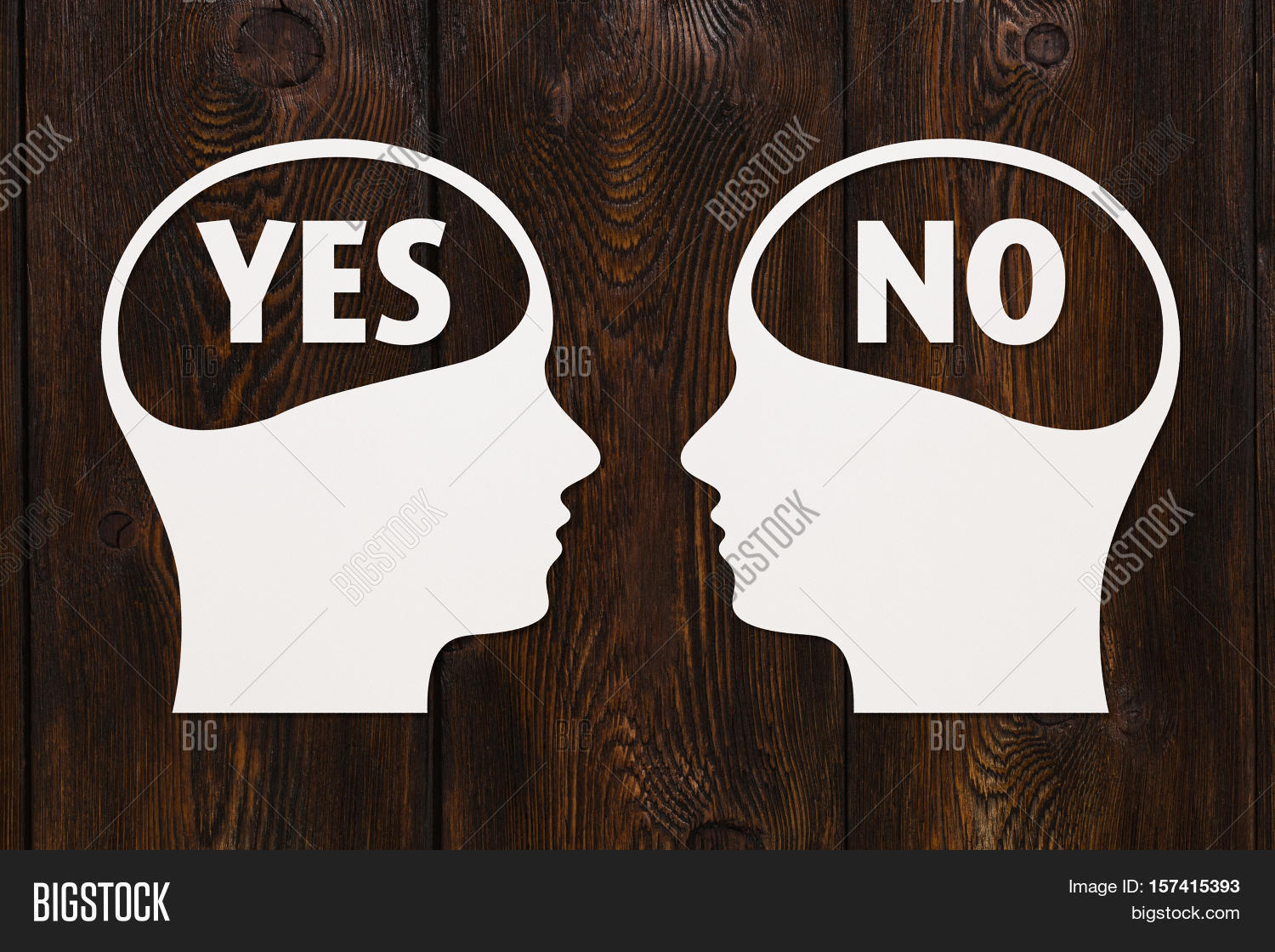 Paper Heads Yes No Image & Photo (Free Trial) | Bigstock
