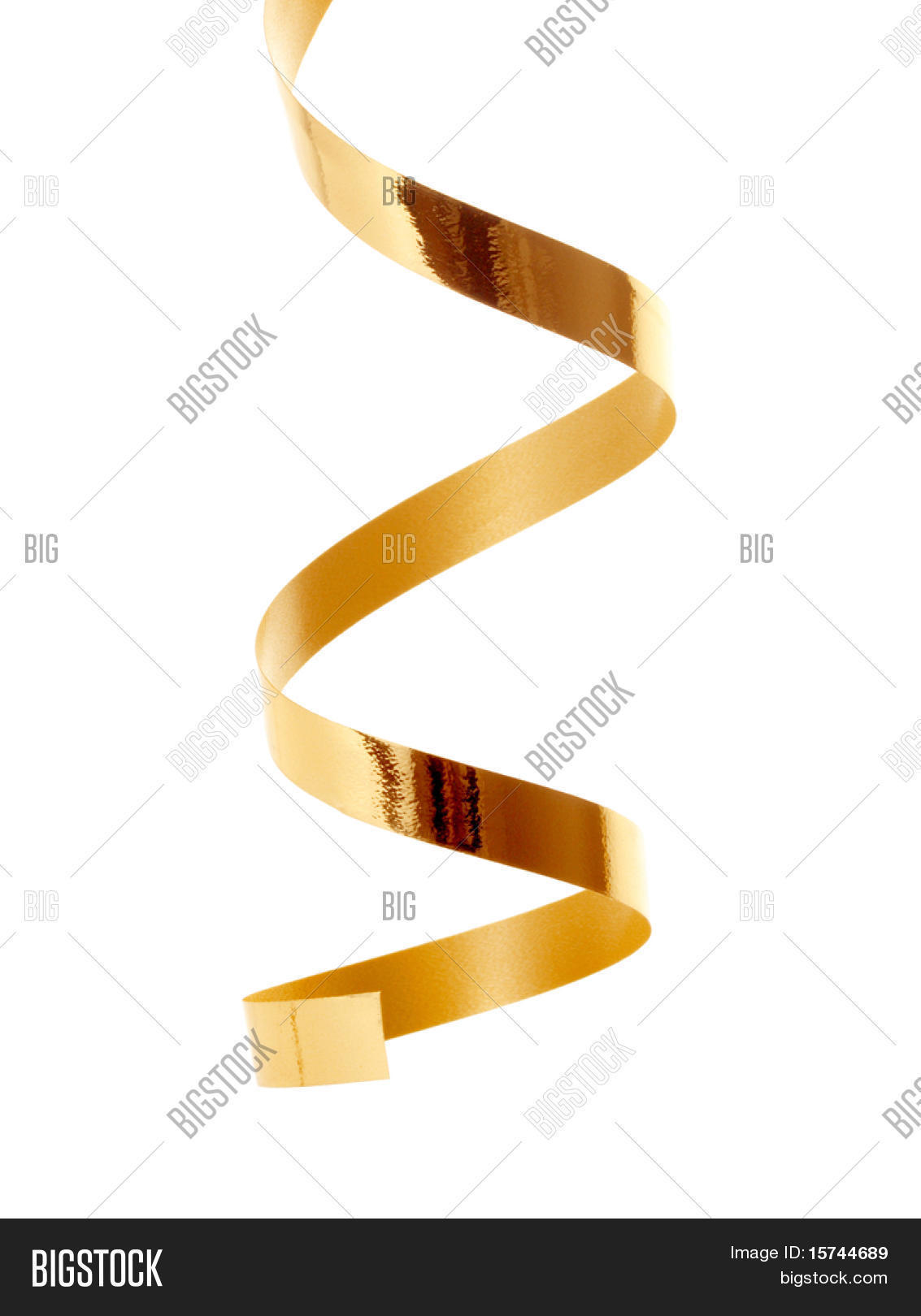 Curly Gold Ribbon Image & Photo (Free Trial) | Bigstock