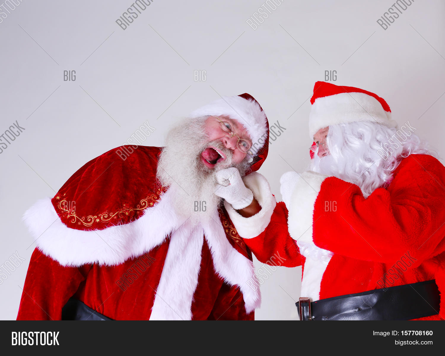 Santa Claus FIGHT! Two Image & Photo (Free Trial) | Bigstock