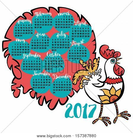 Rooster. Calendar - Vector & Photo (Free Trial) | Bigstock