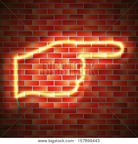 Neon Pointing Finger Vector & Photo (Free Trial) | Bigstock