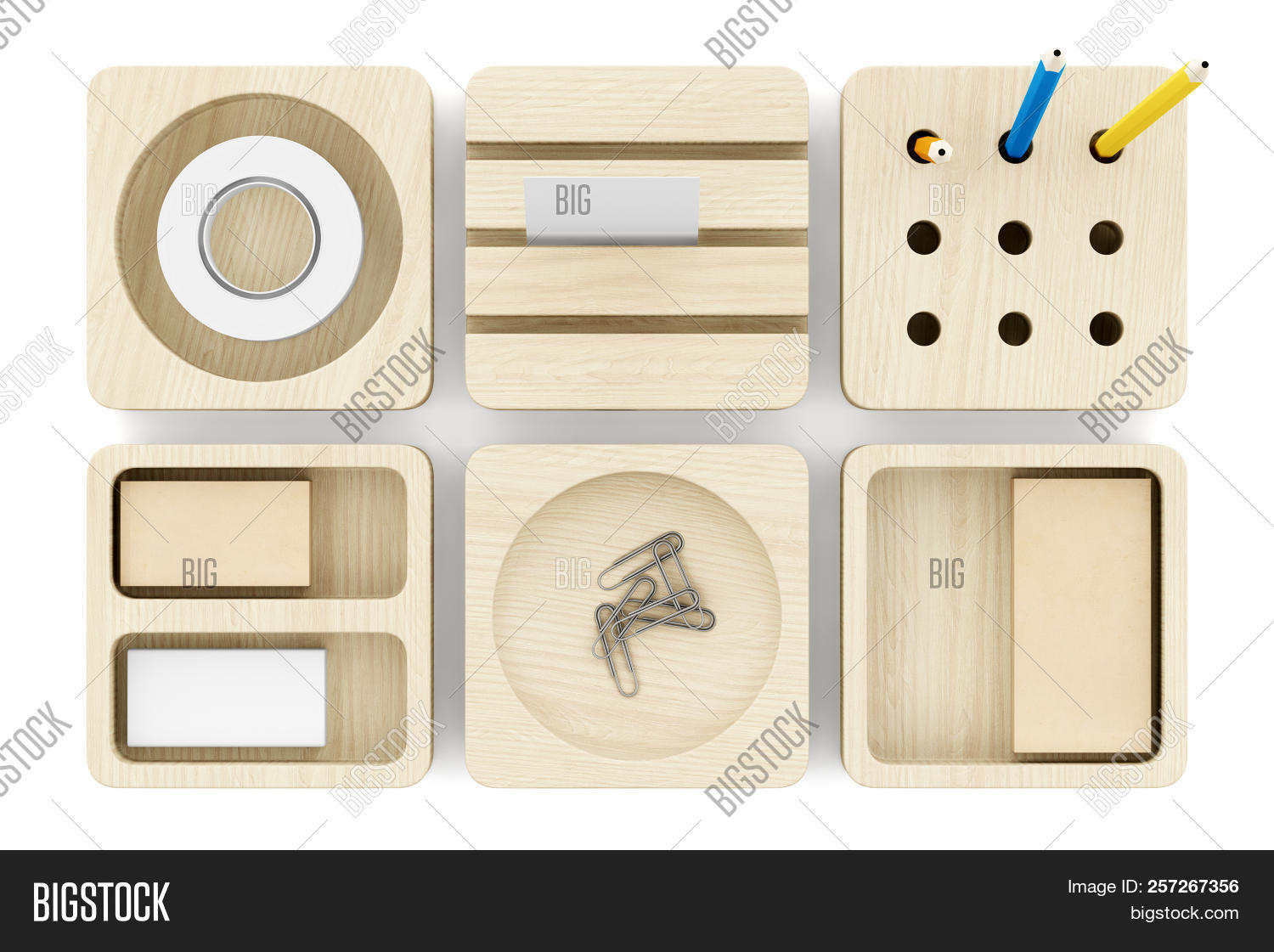 Top View Wooden Desk Image & Photo (Free Trial) | Bigstock