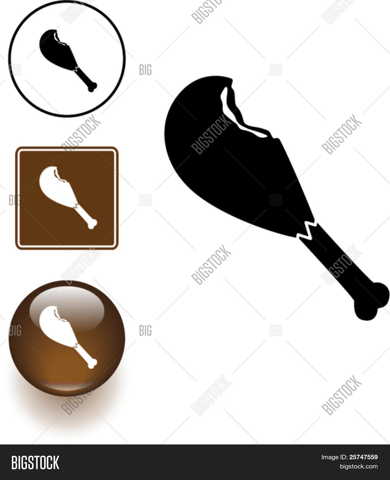Bitten Turkey Chicken Vector & Photo (Free Trial) | Bigstock