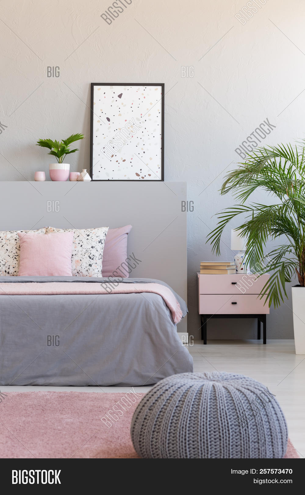 Grey Pouf Next Bed Image & Photo (Free Trial) | Bigstock